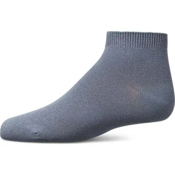 MEMOI Basic Silky-soft Gauge Ankle Socks - Slate Blue