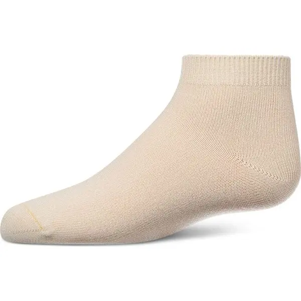 MEMOI Basic Silky-soft Gauge Ankle Socks - Soft Linen