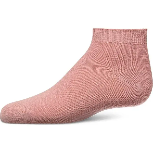 MEMOI Basic Silky-soft Gauge Ankle Sock - Vintage Rose