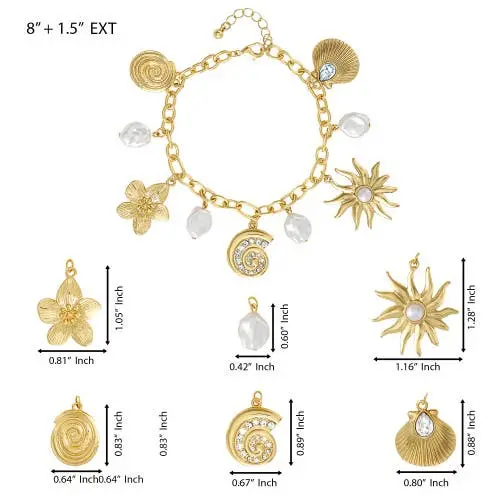 Jessica Simpson Charm Bracelet With Faux Pearls