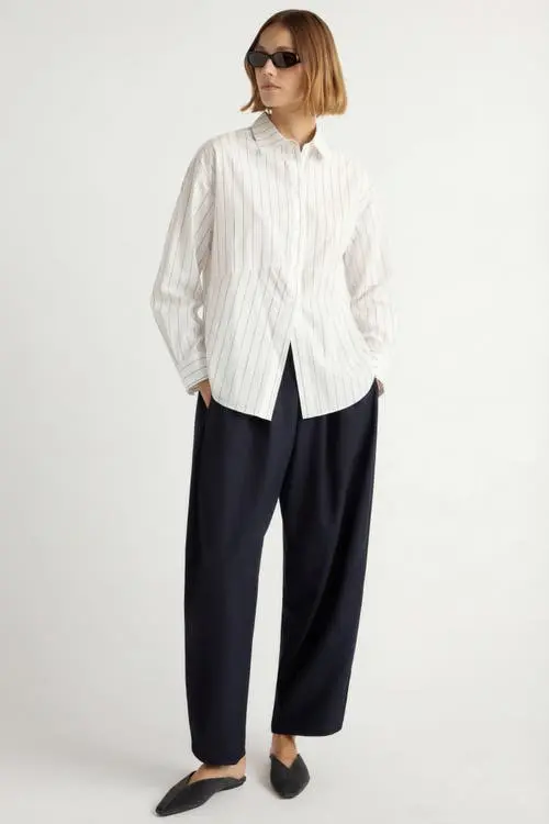 Modern Citizen Tarinah Front-split Striped Shirt