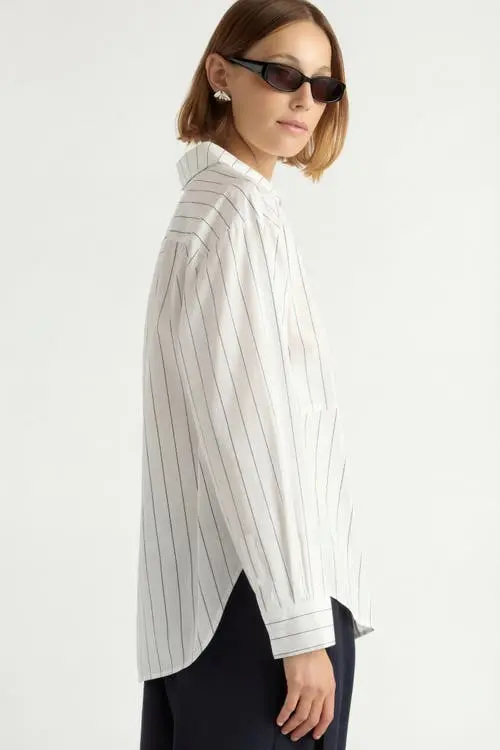 Modern Citizen Tarinah Front-split Striped Shirt