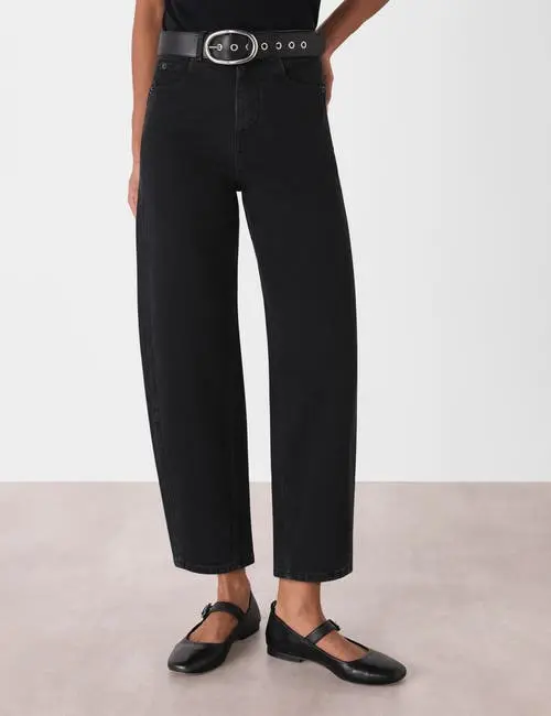 Whistles Stretch Barrel Leg Jeans - Black