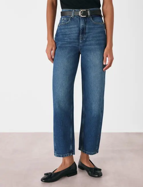 Whistles Stretch Barrel Leg Jeans - Denim