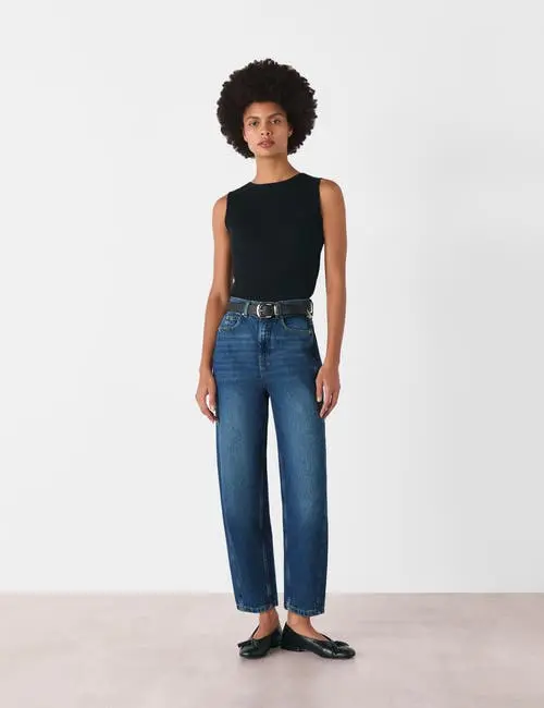 Whistles Stretch Barrel Leg Jeans - Denim
