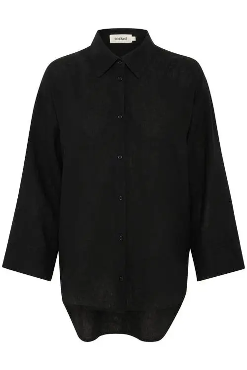 SOAKED IN LUXURY Belira Relaxed Fit Shirt - Black