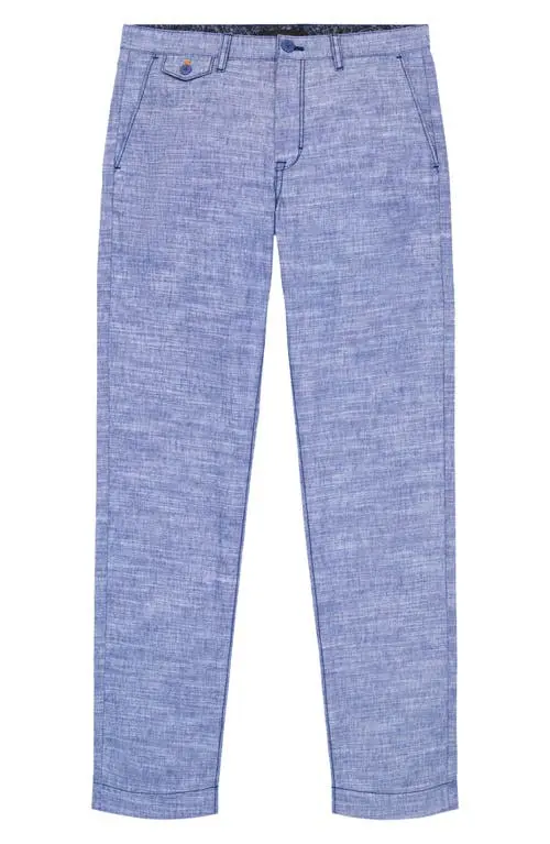 Robert Graham Dixton Straight Leg Cotton & Linen Pants