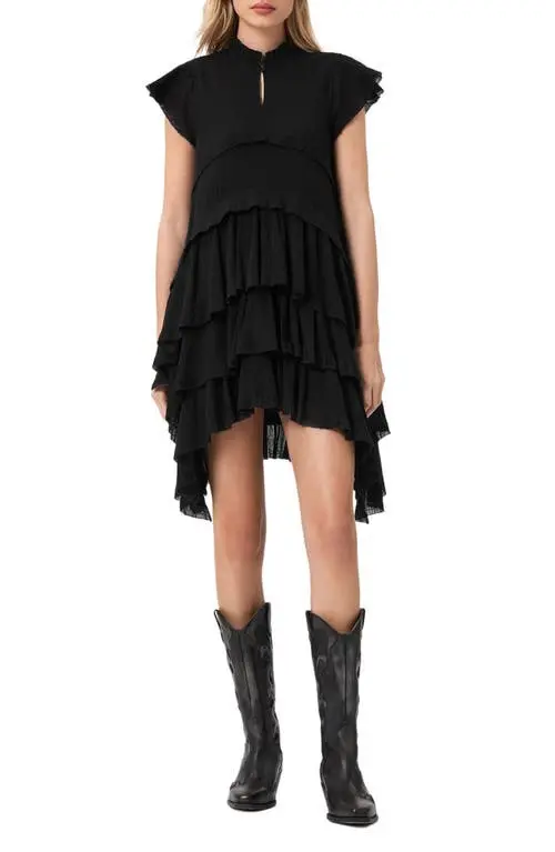 ALLSAINTS Cavalry Layered Ruffle High-low Dress