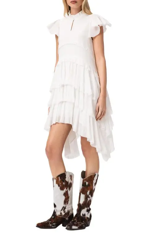 ALLSAINTS Cavalry Layered Ruffle High-low Dress - Chalk White