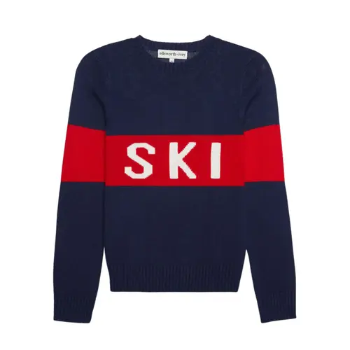 ELLSWORTH + IVEY Block Ski Crewneck Sweater - Navy