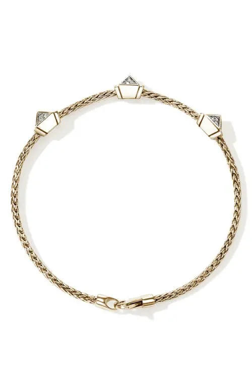 John Hardy Icon Stud Pavé Diamond Bracelet - Gold