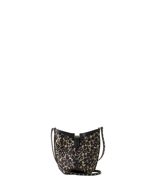 LANVIN Catch Small Raffia Bucket Bag - Beige