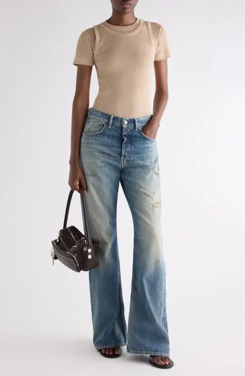 Acne Studios Wool-blend Pointelle Knit Sweater