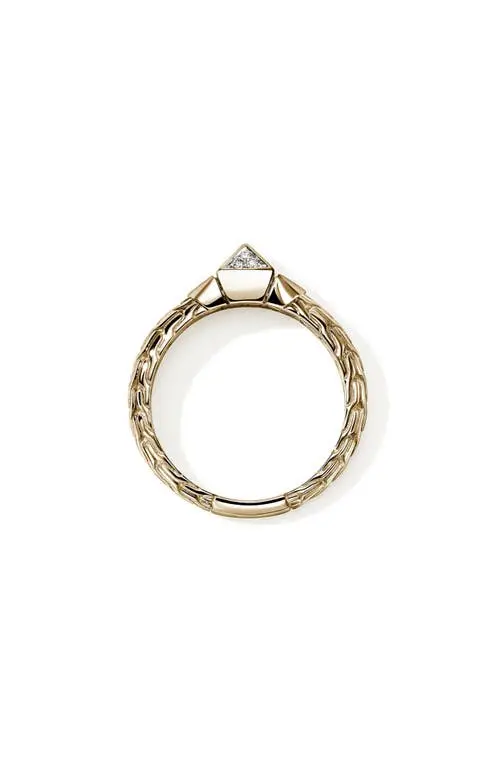 John Hardy Icon Stud Ring With Pavé Diamonds - Gold