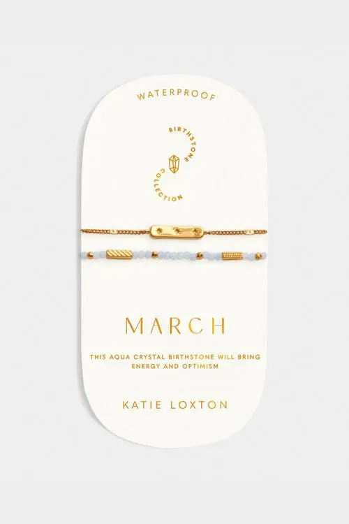 KATIE LOXTON 18k Gold Pvd Coating Birthstone Bracelet With Semi-precious Stone - March
