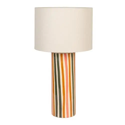 STORIED HOME Table Lamp With Shade - Orange