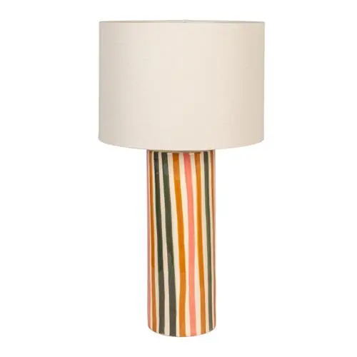 STORIED HOME Table Lamp With Shade - Orange