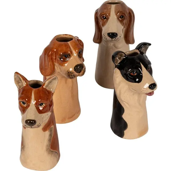STORIED HOME Dog Head Vases