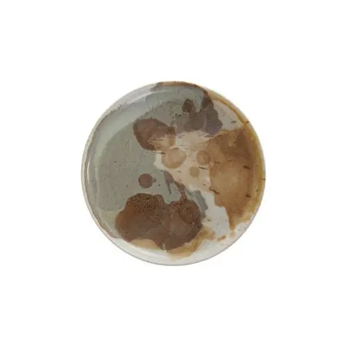 STORIED HOME Plates With Reactive Glaze - Brown