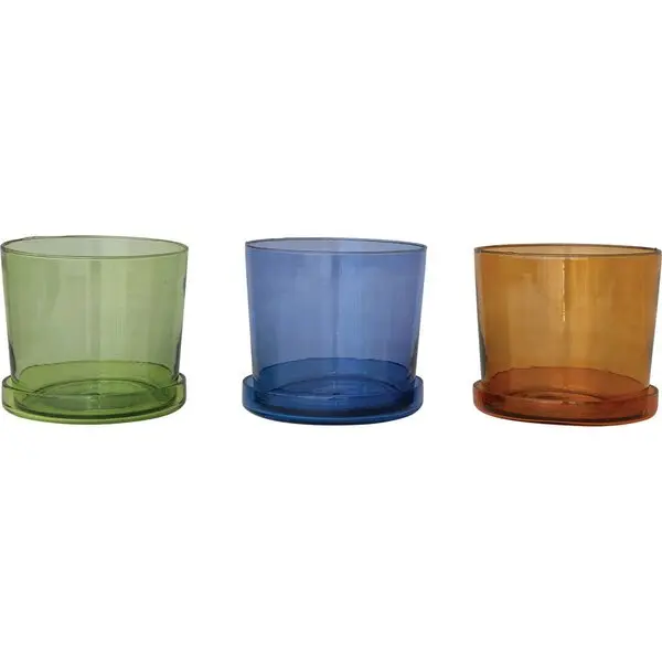 STORIED HOME Planters With Drainage Holes And Saucers - Green