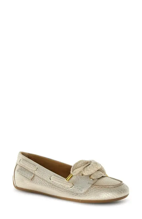 CANDICE COOPER Candy Boat Bow Loafer - Platinum