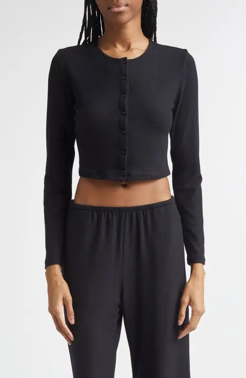 LESET Lauren Crop Cardigan - Black