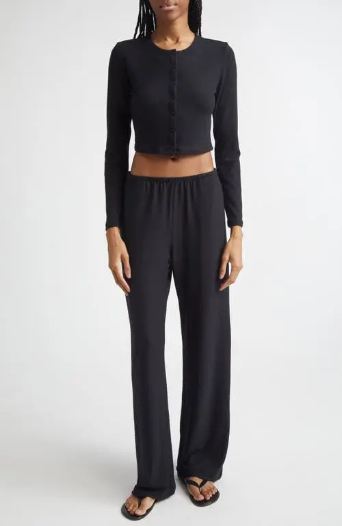 LESET Lauren Crop Cardigan - Black