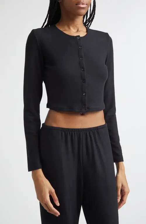 LESET Lauren Crop Cardigan - Black