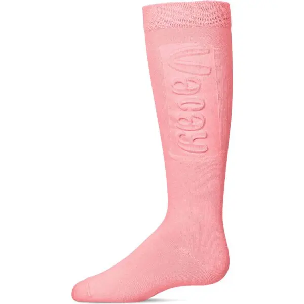 MEMOI Embossed Vacay Knee High Socks - Pink Lemonade