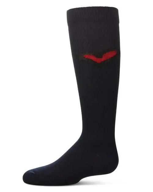 MEMOI Outline Heart Knee High Socks - Navy