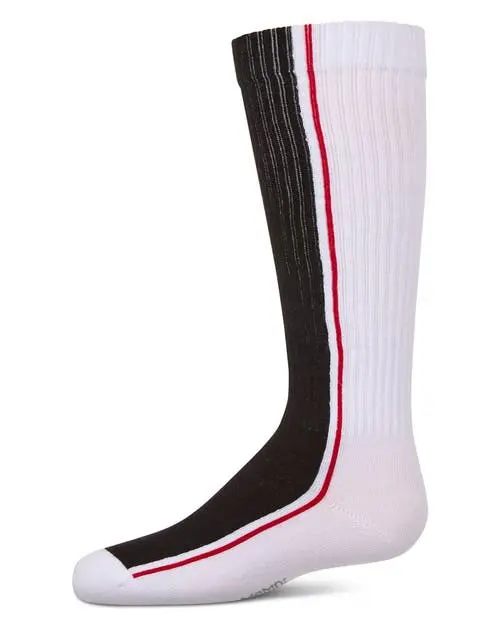 MEMOI Color Block Stripe Stretch Knee Sock - Black