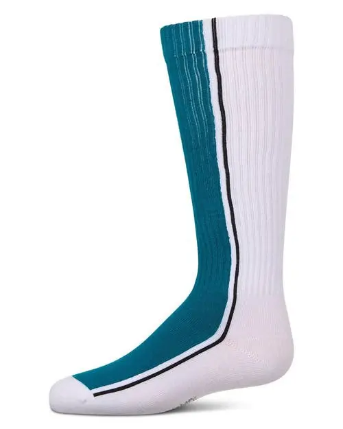 MEMOI Color Block Stripe Stretch Knee Sock - Blue
