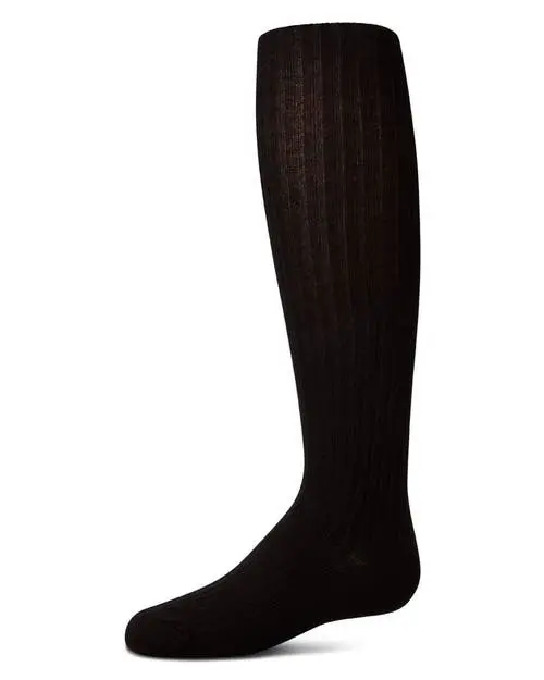 MEMOI Classic Ribbed Knee Socks 3 Pack - Black
