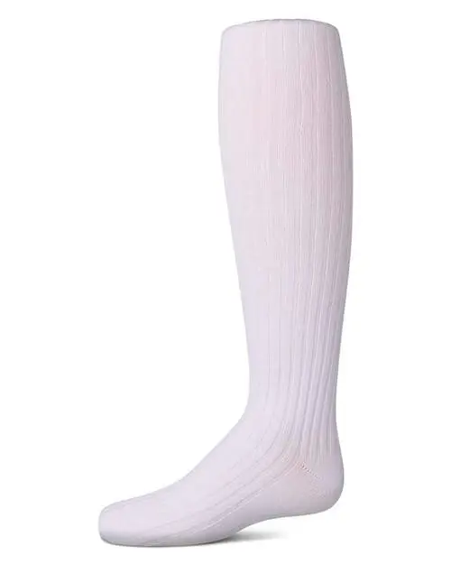 MEMOI Classic Ribbed Knee Socks 3 Pack - White