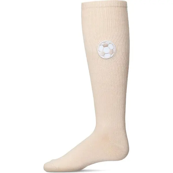 MEMOI Soccer Lover Knee High Socks - Latte