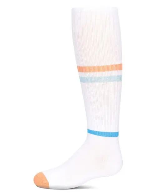MEMOI Multi Colored Stripe Knee High Socks - Tangerine
