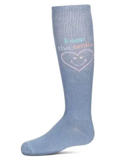 MEMOI Keep The Smile Knee High Socks - Blue