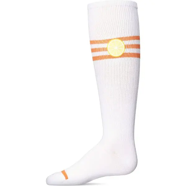 MEMOI Summer Sweets Varsity Knee High Sock - Tangerine