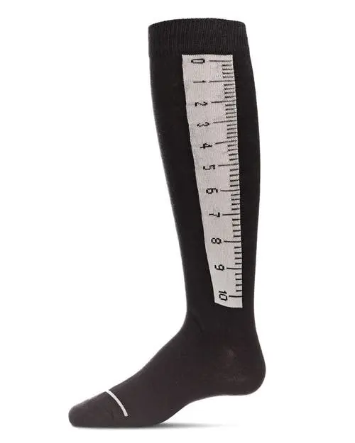 MEMOI Ruler Knee High Socks - Black