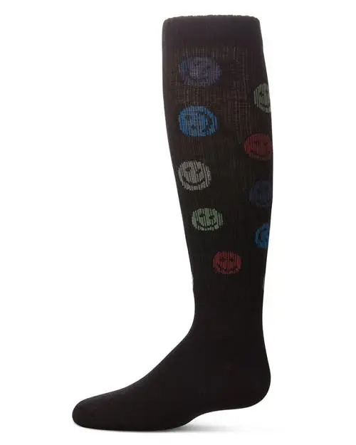 MEMOI All Over Smile Knee High Socks - Black