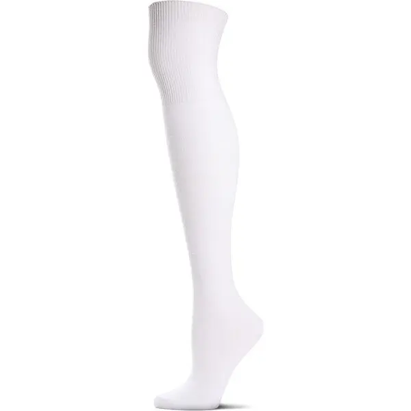 MEMOI Flat Knit Over-the-knee Socks - White