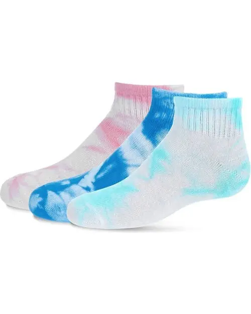 MEMOI Tie-dye Mid-cut Socks 3-pack - Pastel Mix