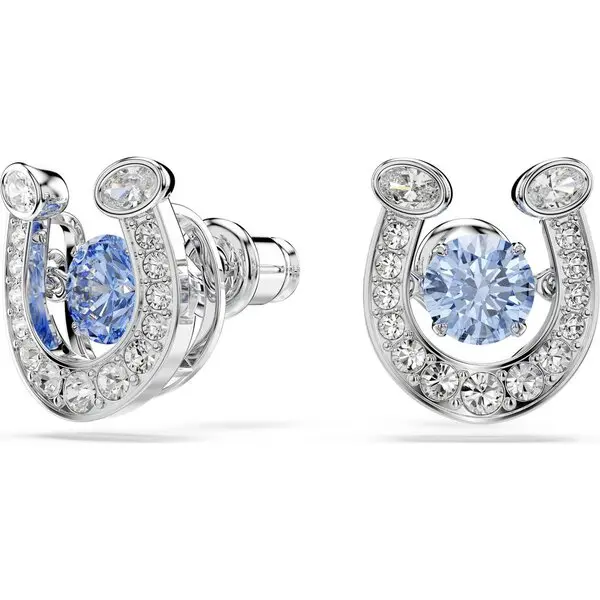 SWAROVSKI Symbolica Horseshoe Stud Earrings - Blue/silver