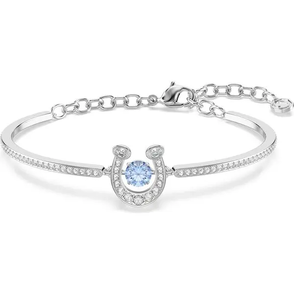 SWAROVSKI Symbolica Horseshoe Bangle Bracelet - Silver/blue