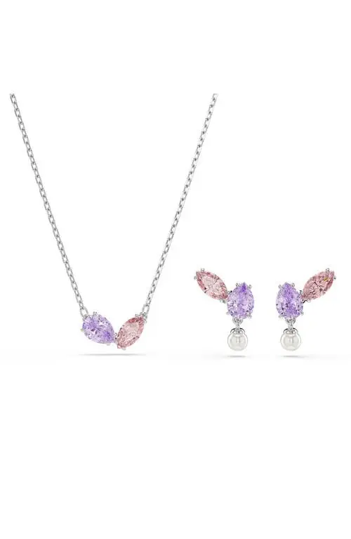 SWAROVSKI Crystal Earrings And Necklace Set - Silver/multi