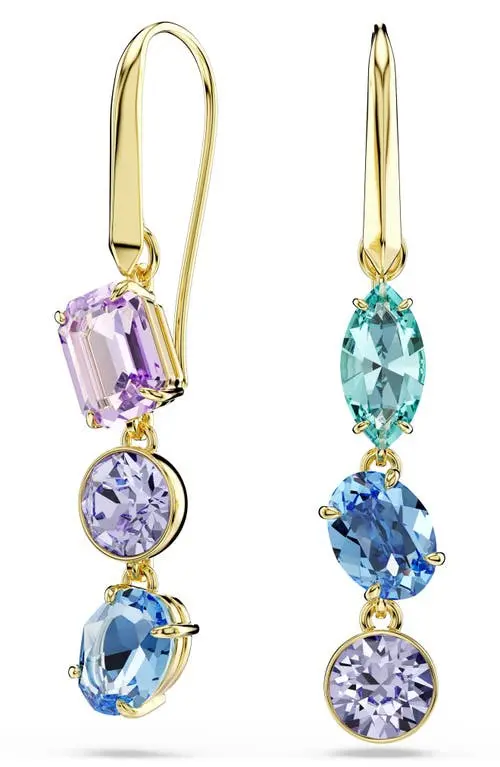 SWAROVSKI Gema Crystal Mismatched Drop Earrings - Gold/multi