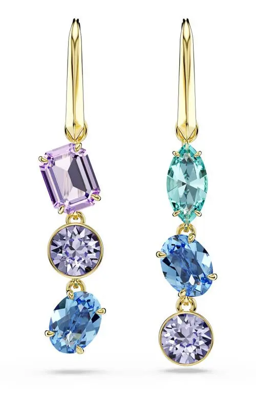 SWAROVSKI Gema Crystal Mismatched Drop Earrings - Gold/multi