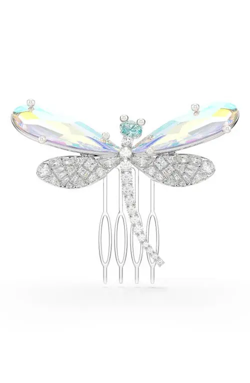 SWAROVSKI Crystal Hair Comb - Silver/green