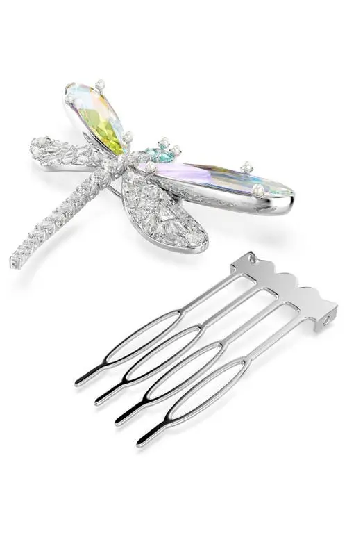 SWAROVSKI Crystal Hair Comb - Silver/green