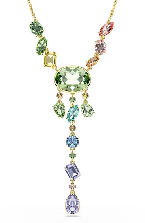 SWAROVSKI Gema Crystal Y-necklace - Gold/multi
